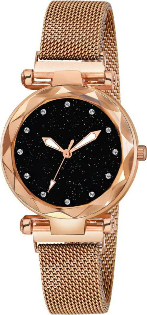 Buy Bolun Analog Black Dial Rose Gold Strap Watch For Women Online at ...