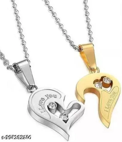 Buy VIBRANCE Couple Lockets | Couple Love Symbol Lockets | Half Heart ...