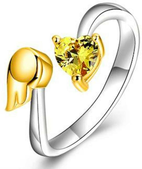 Buy Nilu's Collection Metal Adjustable Crystal Ring for Men and Women (Set of 1) Online at Best ...