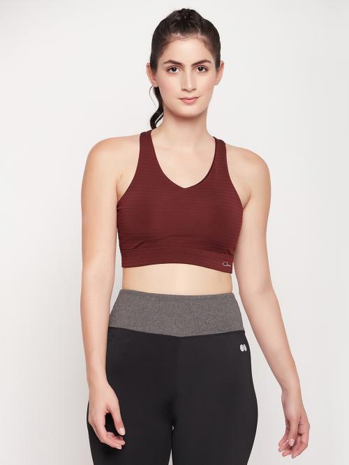 Buy Clovia Brown Solid Polyester Sports Bra Online at Best Prices in ...