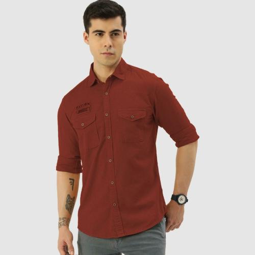 Buy IVOC Men Solid Rust Shirts Online at Best Prices in India - JioMart.