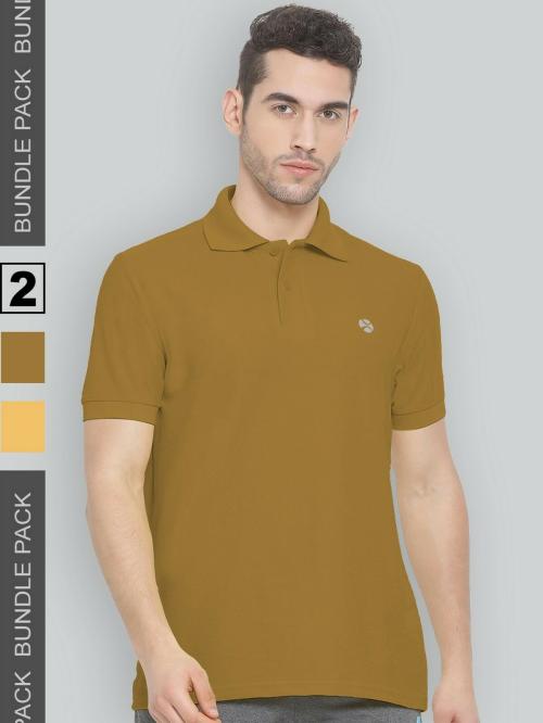 Buy Lux Nitro Combo Pack Polo T-shirt For Men-Mouse & Mustard Online at ...