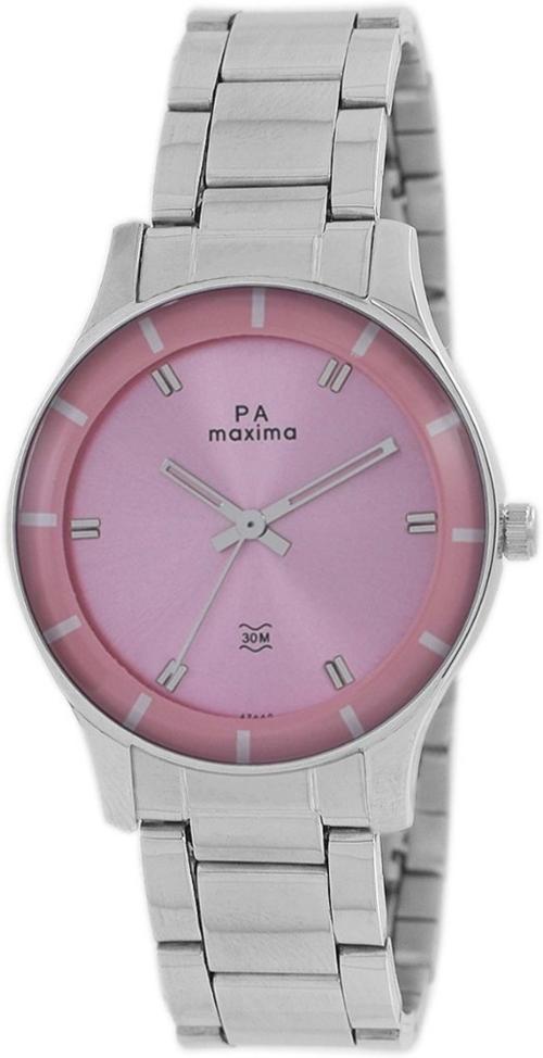 Buy Maxima Analog Pink Dial Silver Strap Watch For Women (47760CMLI ...