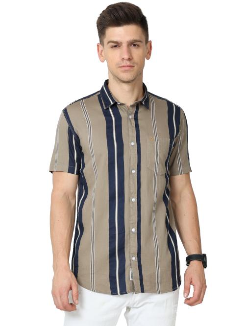 Buy Live's Passion Casual Formal Striped Printed Half shirts for Men ...