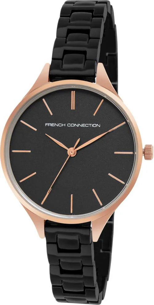 Buy French Connection Analog Black Dial Black Strap Watch For Women ...