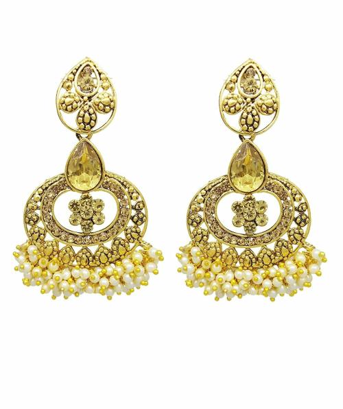 Buy Total FashionTraditional Chandbali Gold Plated Earrings for Girls ...
