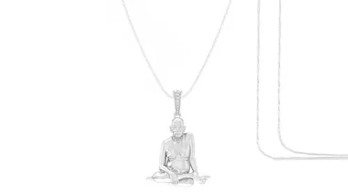 Buy Akshat Sapphire Pure Silver Spiritual Swami Samarth Pendant With ...
