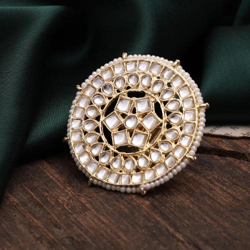 Buy Aviksha Creations Gold-Plated Brass Ring For Women And Girls Golden ...