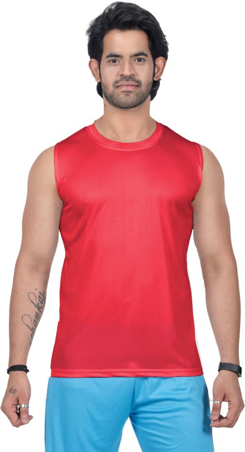 Buy PRIME PLUS Red Solid Round Neck Sando Vest - XL Online at Best ...