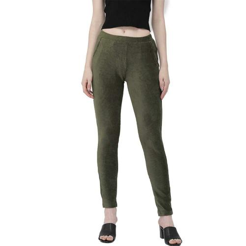 Buy Go Colors Women Olive Corduroy Jeggings Online at Best Prices in ...