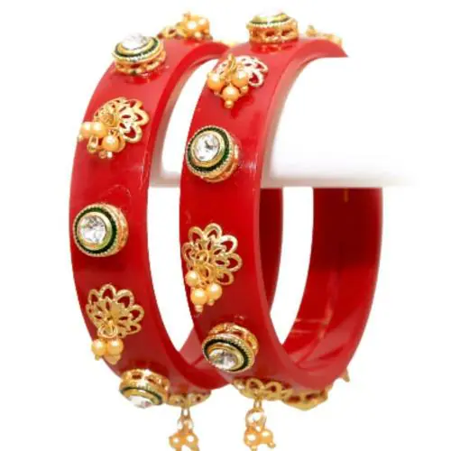 Buy Zindura Red Kangan set for Girls (Pack of 2) Online at Best Prices ...