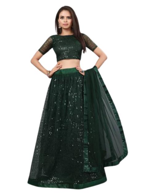 Buy DIBAS Women Green Embroidered Net Lehenga Choli Sets Online at Best Prices in India - JioMart.