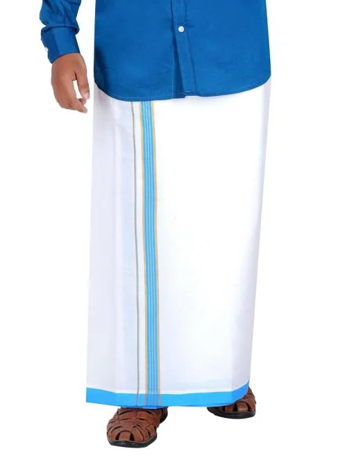 Buy PRAKASAM COTTON COTTON Men's fancy Jari border double (1.28x4.00 ...