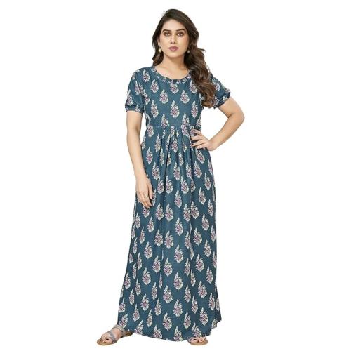 Buy TANESH Cotton Printed Nightgown Online at Best Prices in India ...