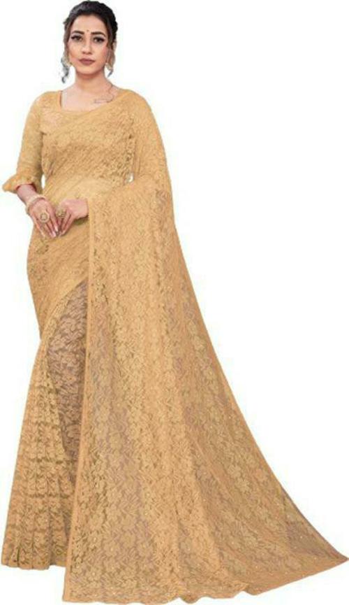 Buy Suntex Women Multicolor Self Design Net Single Saree Online at Best ...