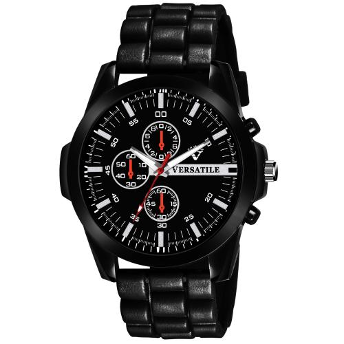 Buy Versatile Black Chronograph Style Silicon Strap Analog Watch For ...