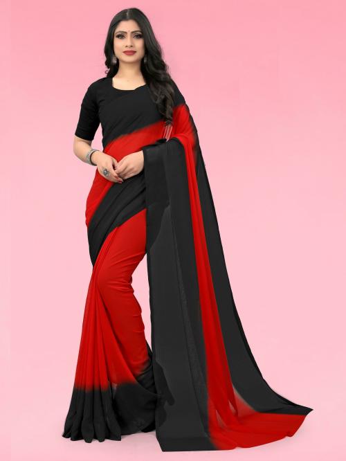 Buy Anand Women Multicolor Colour-Block Georgette Single Saree Online ...