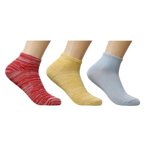 Buy JOSHWA Unisex Red, Yellow And Sky Pure Cotton Shoe Liner Socks ...