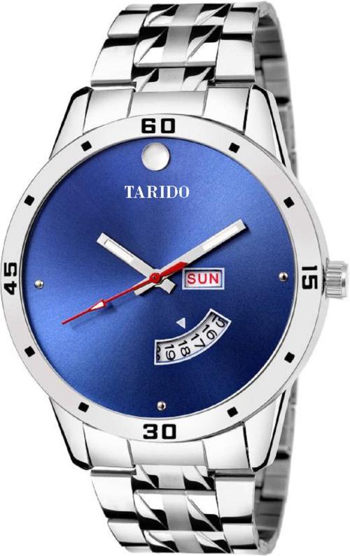 Buy Tarido Analog-Digital Blue Dial Silver Strap Watch For Men Online ...