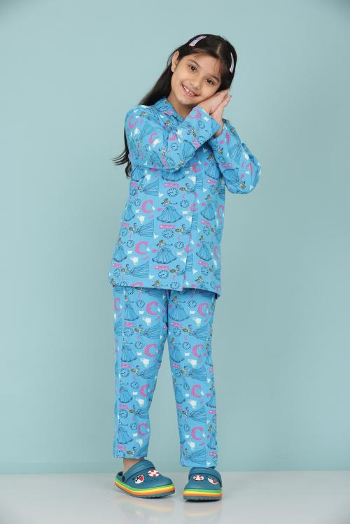 Buy SmartRAHO Kids Nightwear Girls Graphic Print Pure Cotton Online at ...