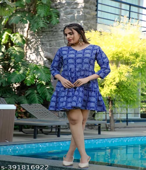 Buy PRIJHON Stylish Trendy Fashionable Attire Frocks | College Party ...