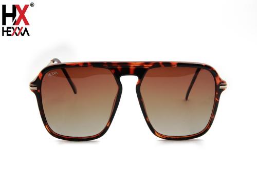 Buy HEXXA Fancy Polycarbonate Lens Metal Frame Ractangular Sunglasses ...