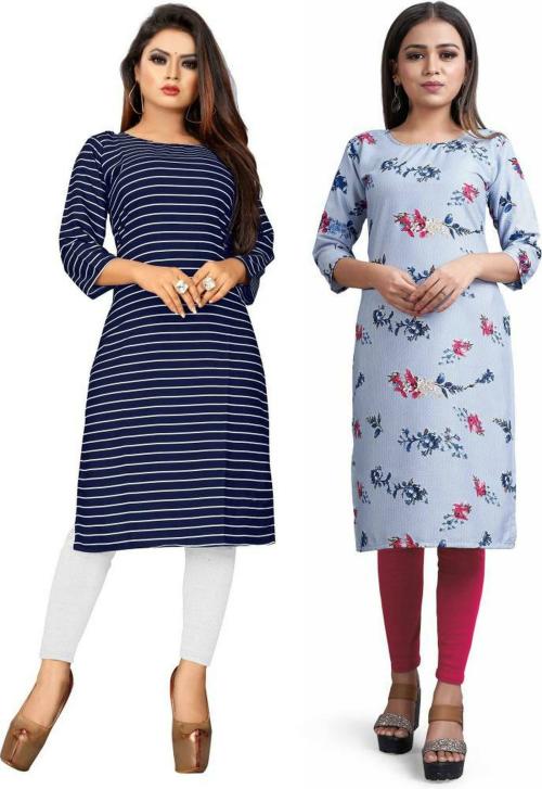 Buy Textile Fab Women Dark Blue and Light Blue Striped Crepe Pathani ...