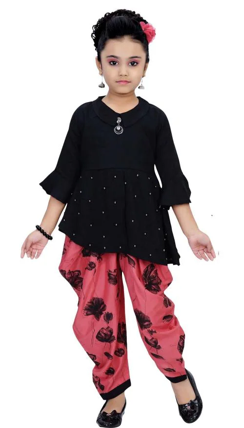 Buy Arshia Fashions Girls Printed Rayon Kurti and Dhori Set Online at ...