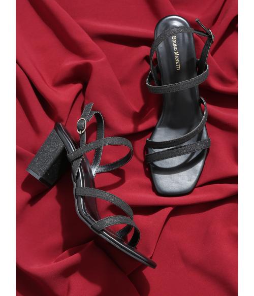 Buy Bruno Manetti women's Black Slipon Back Strap Heel Sandal Online at ...