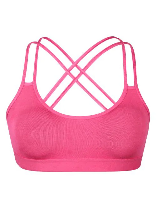Buy Dchica Criss Cross Back Cotton Sports Bra | Removable Pads ...
