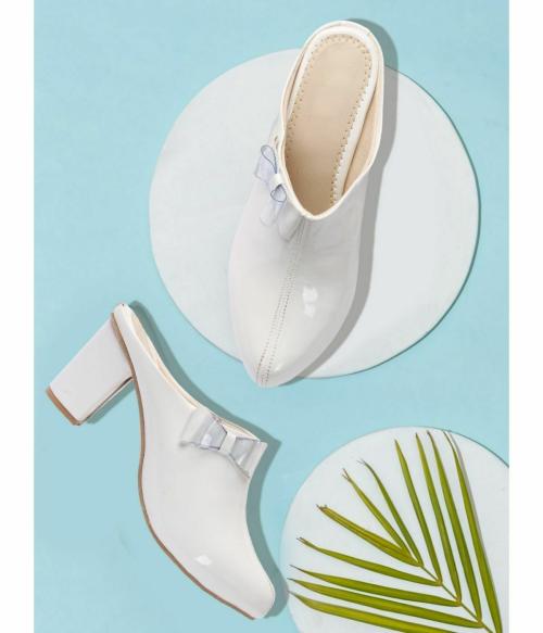 Buy 24 Wholesaler White Stylish Shoe Block Heel Online at Best Prices ...