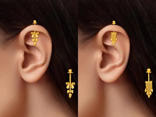 Buy arch fashion Traditional Gold Platted Bugadi Earring 2 Pair CMB1816,1817 Online at Best ...
