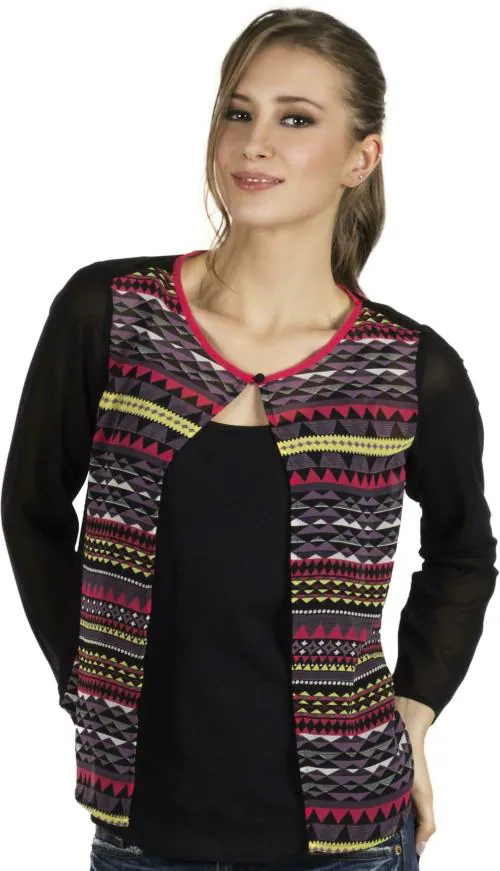 Buy 109F Women Multicolor Solid Polyester Shrug (XL) Online at Best ...