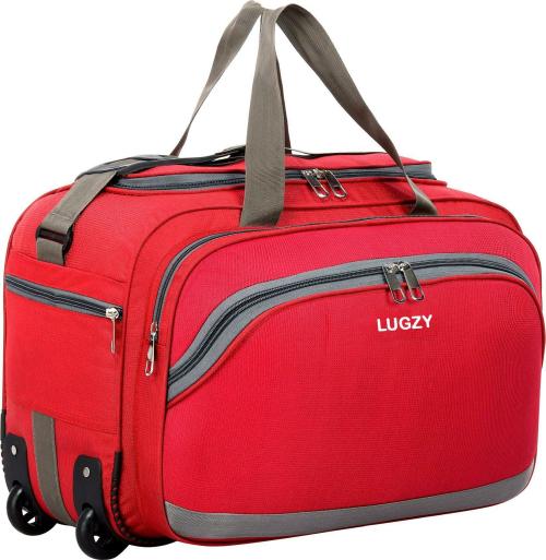 Buy Lugzy Red Polyester Duffel Bag With Wheels (Strolley) 65 Liter ...