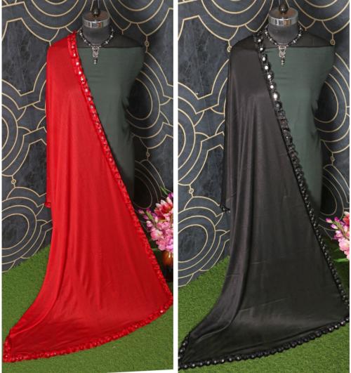 Buy VastraBazaar Lycra blend 4 Side MirrorLace Dupatta||odhani ...