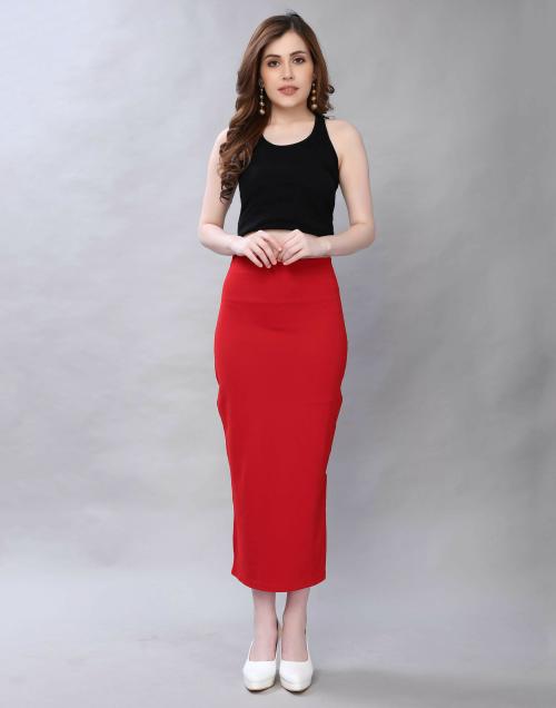 Buy SHAYONAM Red Shapewear XS11 Cotton Blend Petticoat (XS) Online at ...