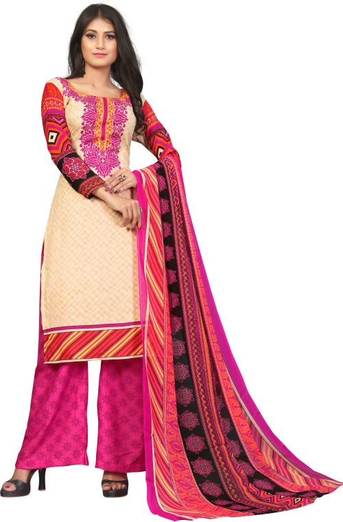 Buy GEE NEXT CREATION BELIEVING IN NEXT Women Multicolor Printed Crepe Single Unstitched Dress ...