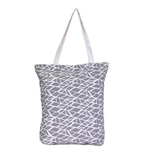 Buy Pick Pocket white canvas grey printed tote bag Online at Best ...