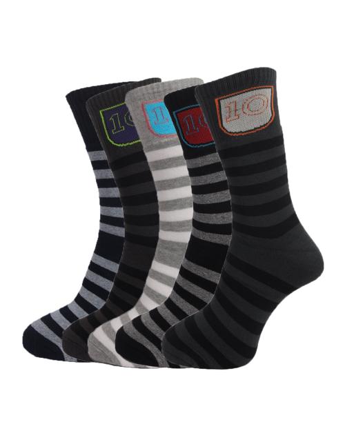 Buy DOLLAR Men's Multicolor Solid Cotton Blend Pack of 5 Full-length ...