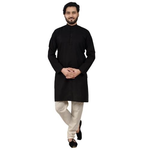 Buy Pro Ethic Style Developer Black Cotton Solid Kurta Pyjama Set For Men Online at Best Prices ...