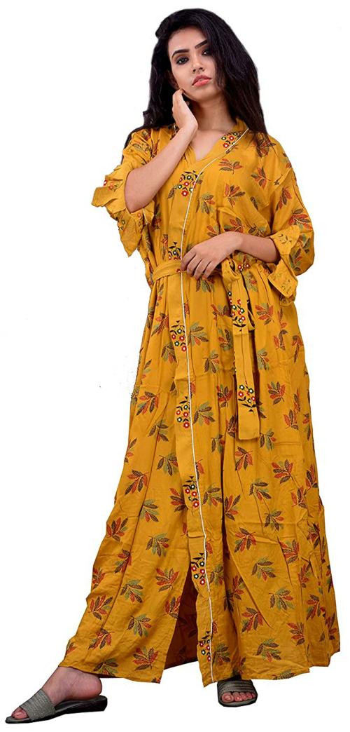 Buy CLYMAA Women Yellow Satin Robe Online at Best Prices in India ...