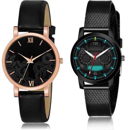 Buy NIKOLA Contemporary 3D Design Flower Black Colour Analog Genuine Leather And Plastic Belt 2 ...