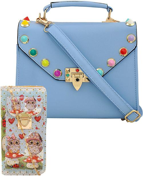 Buy Mark & Keith Women Blue Messenger Bag Online at Best Prices in ...