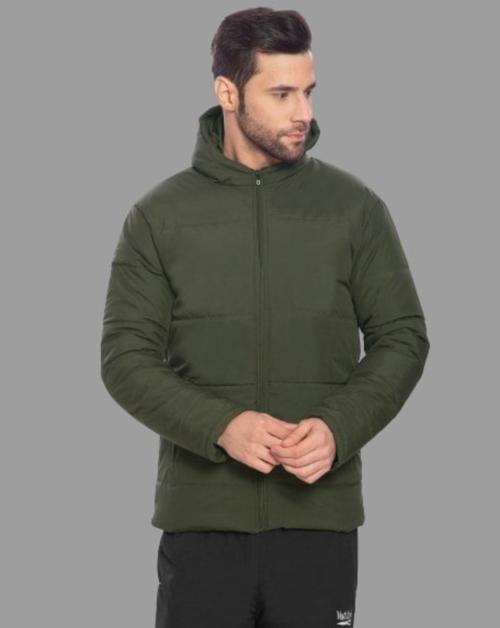 Buy Vestitch Full Sleeve Hooded Winter Olive Green Mens Jacket (SC02 ...