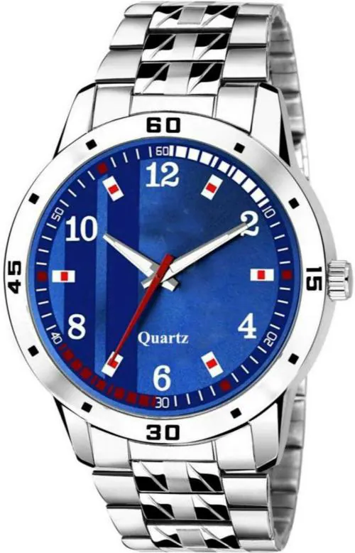 Buy Analog Blue Dial Silver Strap Watch For Men Online at Best Prices ...