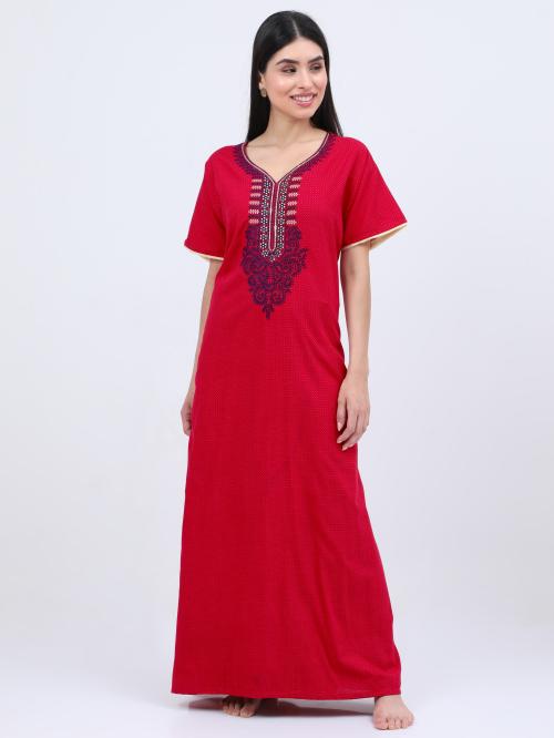 Buy RnP Neck Embroidery Pink Nighty Online at Best Prices in India - JioMart.