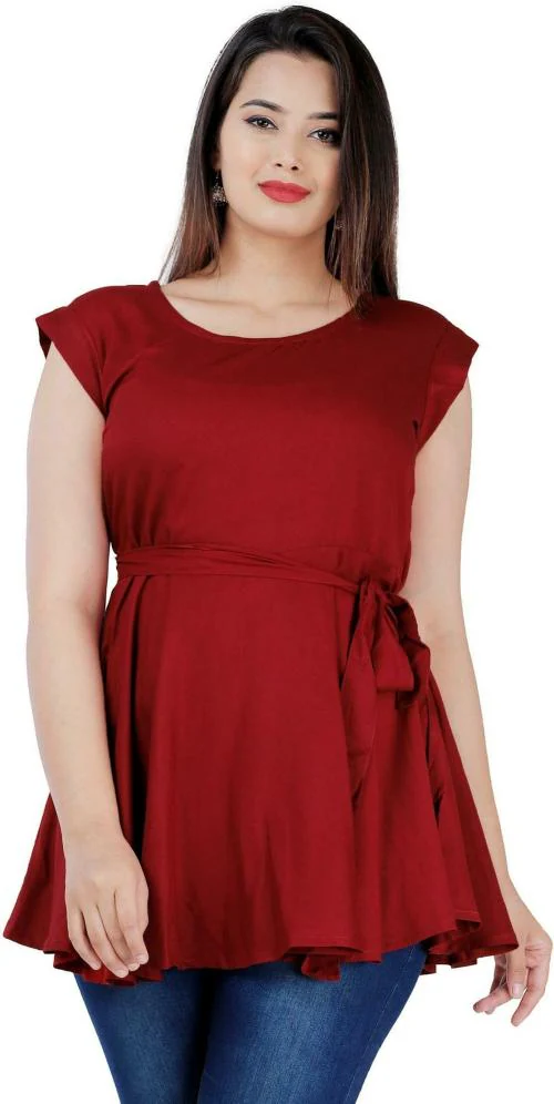 Buy Fab Star Women Maroon Solid Viscose Rayon Tops Online at Best Prices in India - JioMart.