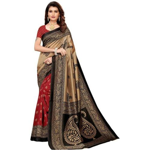 Buy Marabout Women's Beautiful Kalamkari Printed Saree Pack Of 2 Saree ...
