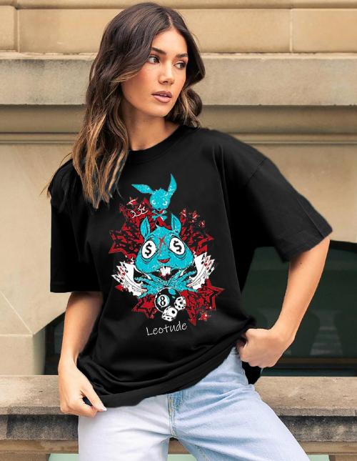 Buy LEOTUDE Women's Cottonblend Half Sleeve Oversized T-Shirts Online ...