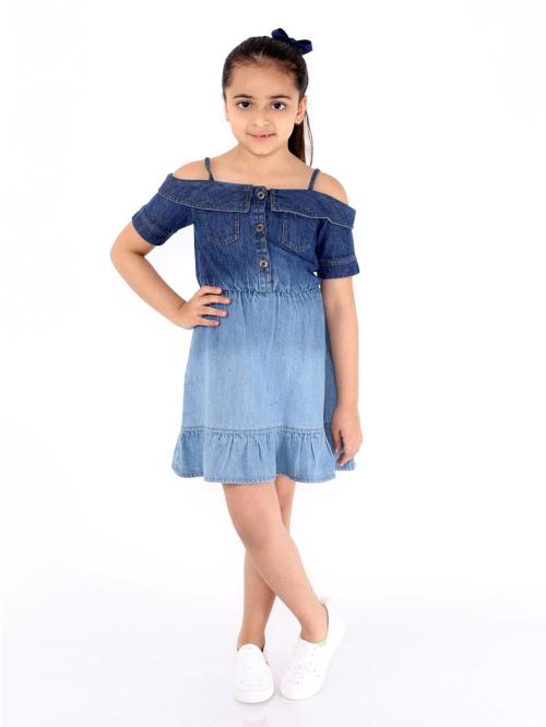 Buy Naughty Ninos Girls Solid Demin Dress Online at Best Prices in India - JioMart.
